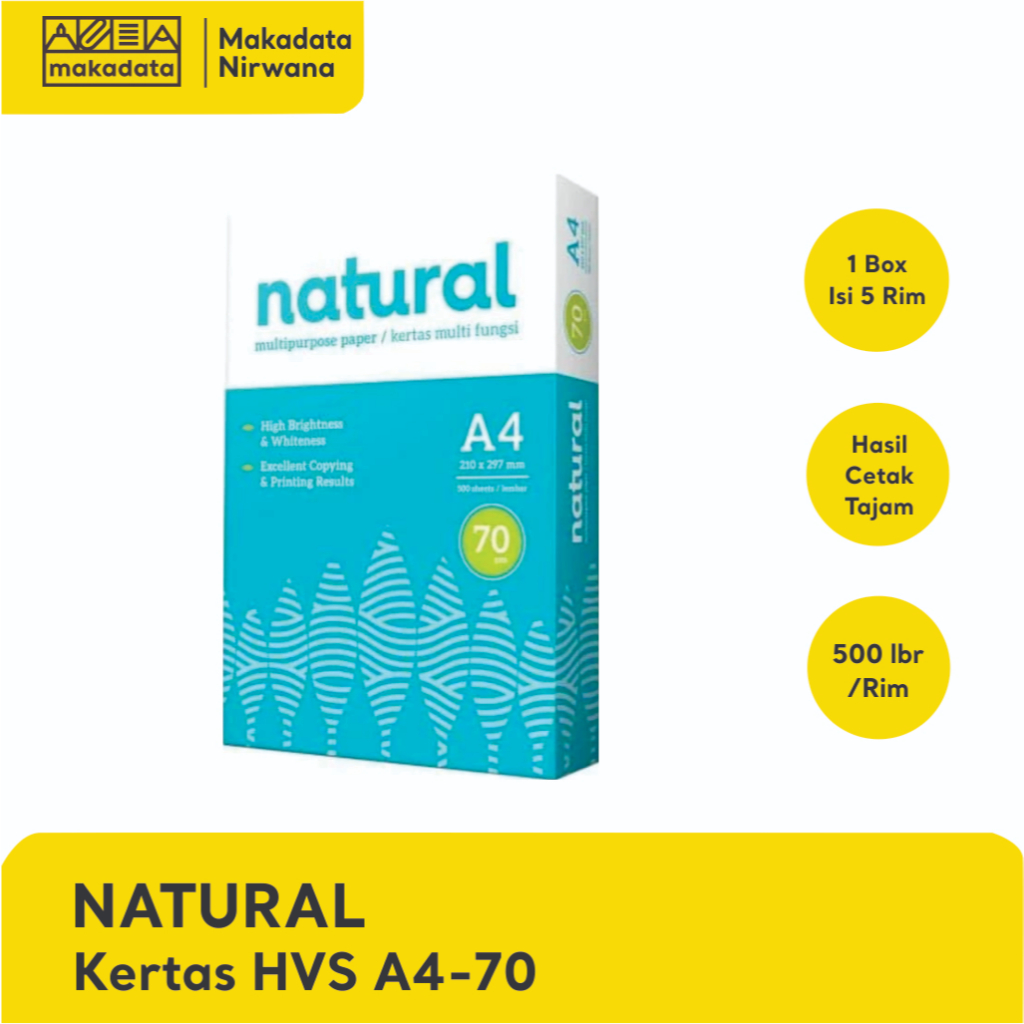 Natural PAPER HVS/PRINT/PHOTO COPY A4-70 (1 RIM) | Shopee Malaysia