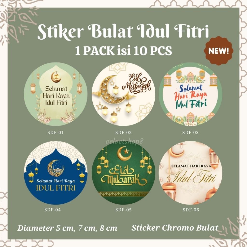 [10 Pcs] Eid Al-Fitr Hampers Stickers / Cake Jar Stickers Eid Al-Fitr ...