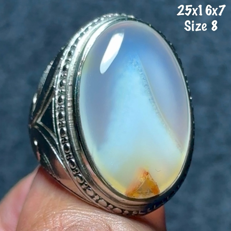 Sulaiman Junder Ice Triangle Crystal Natural Agate Ring (original ...