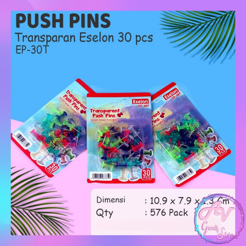 Push Pin Nail Needles in Many Transparent Colors, 30pcs | Shopee Malaysia