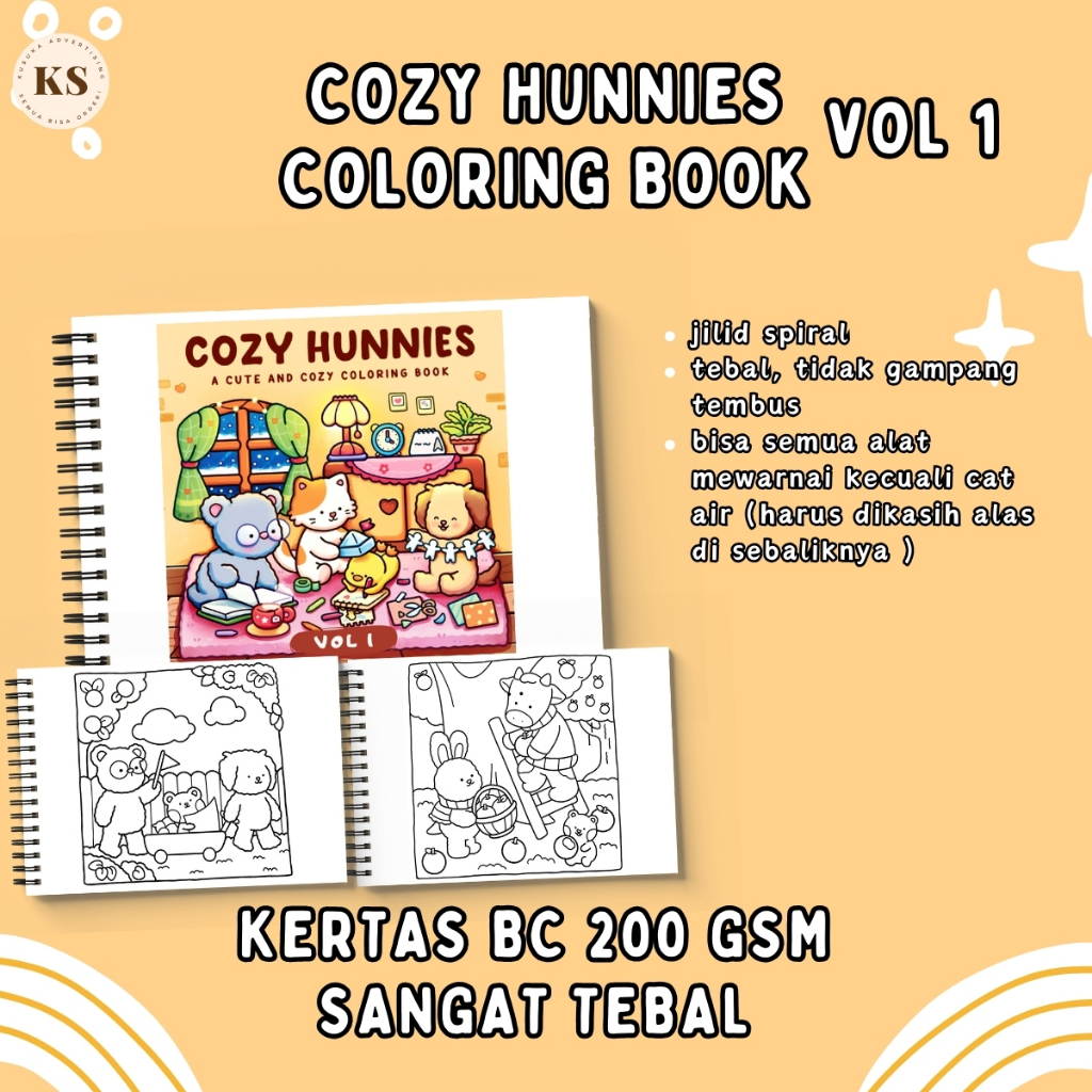 Cozzy HUNNIES VOL 1 Coloring Book For Kids And Adults Cute & Cozy ...