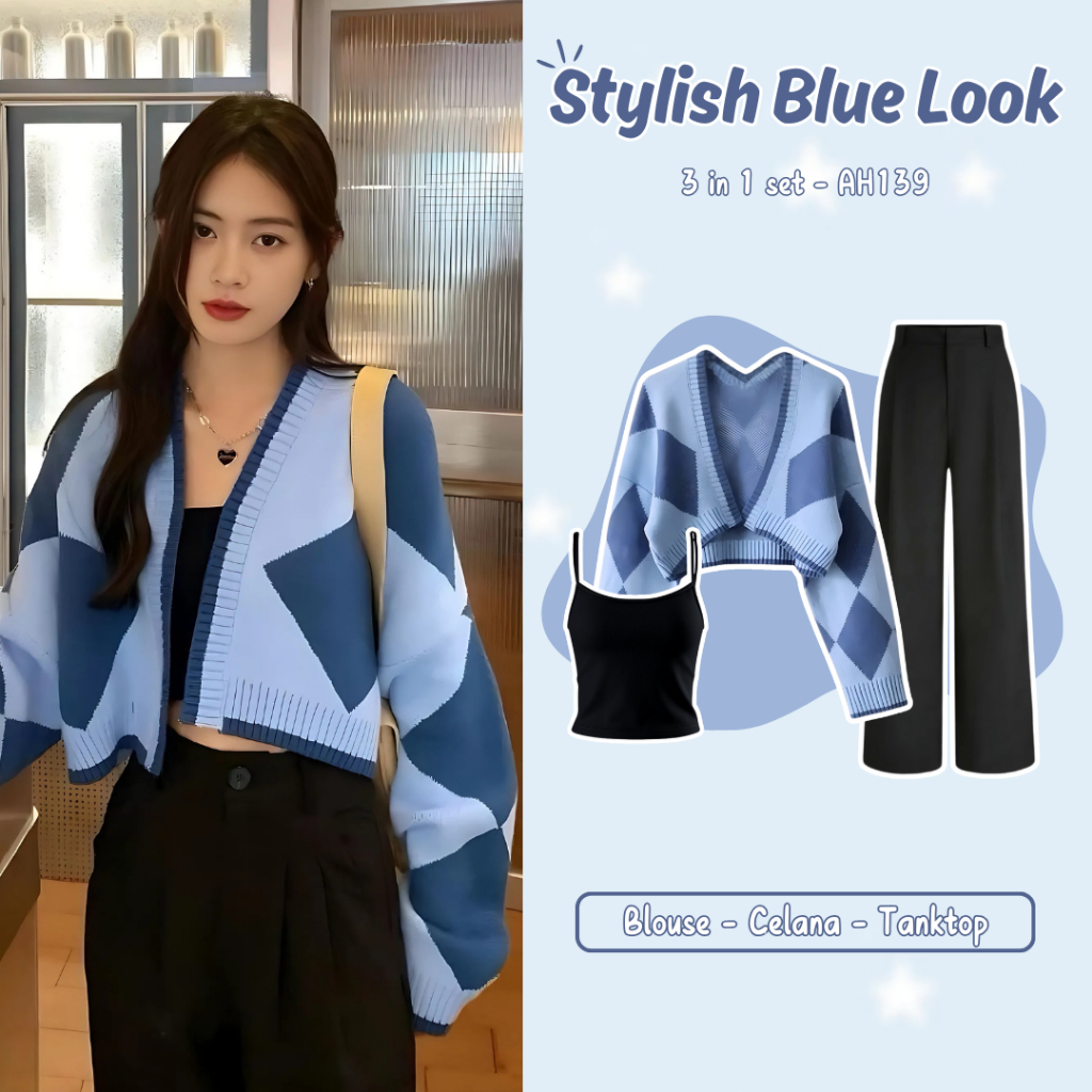 Iconix outfit 3 in 1 set AH139 - one set korean style contemporary ...