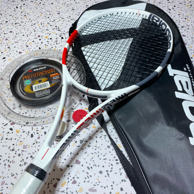 Pure STRIKE BABOLAT TENNIS RACKET 18X20 COMPLETE BAG FREE GRIP BACKUP ...