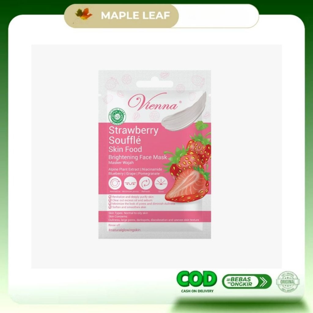 Vienna Whitening Face Mask Strawberry Souffle (ADDITIONAL ED) | Shopee ...