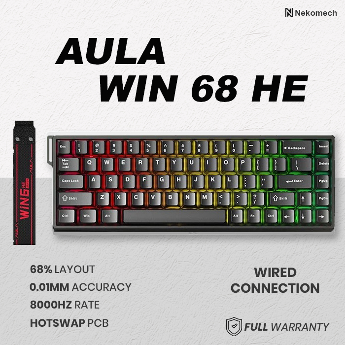 AULA WIN68 HE Rapid Trigger Magnetic Switch Wired RGB Mechanical Keyboard | Shopee Malaysia