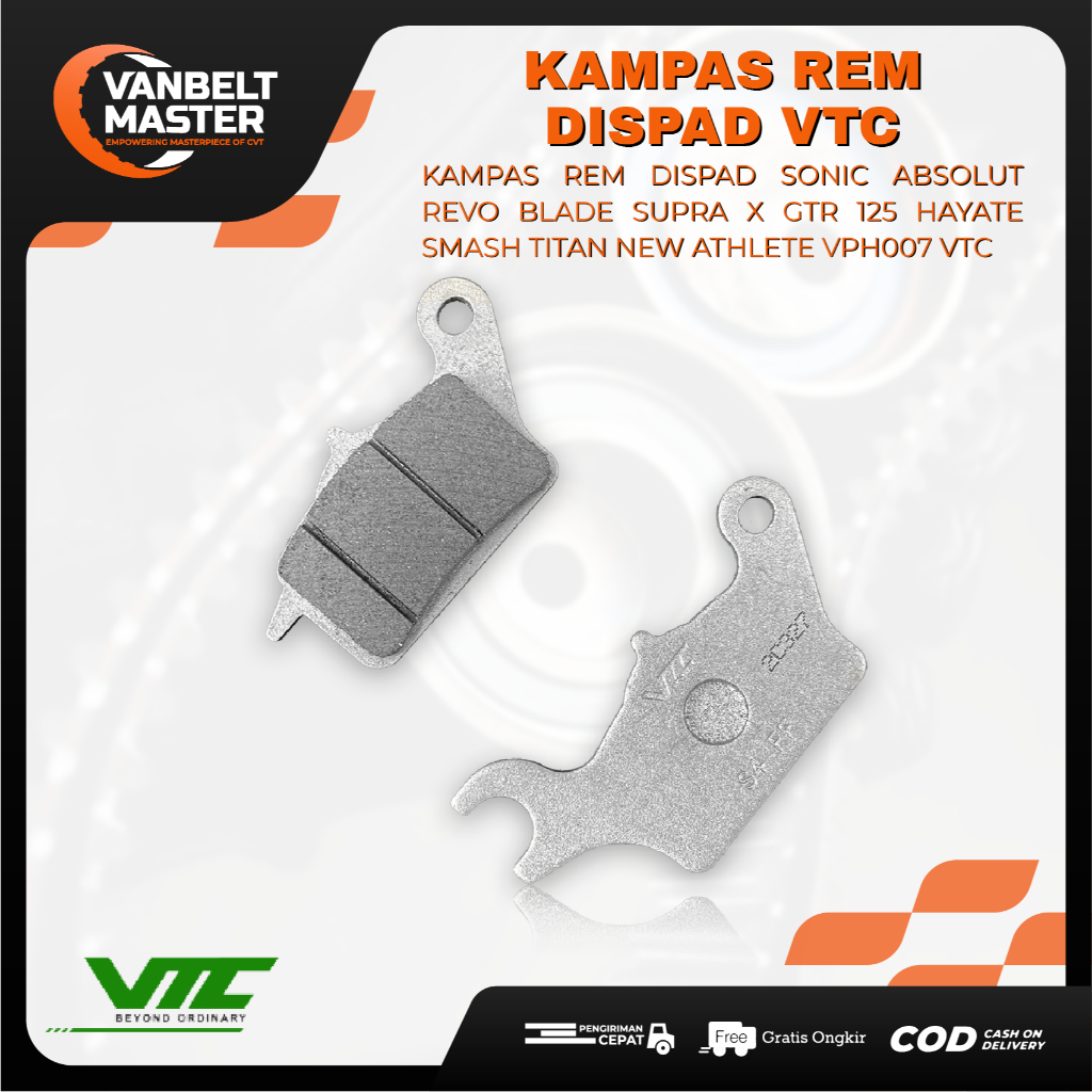 Vtc Front Discpad Dispad Brake Pads Supra Revo Sonic Blade Smash Titan ...