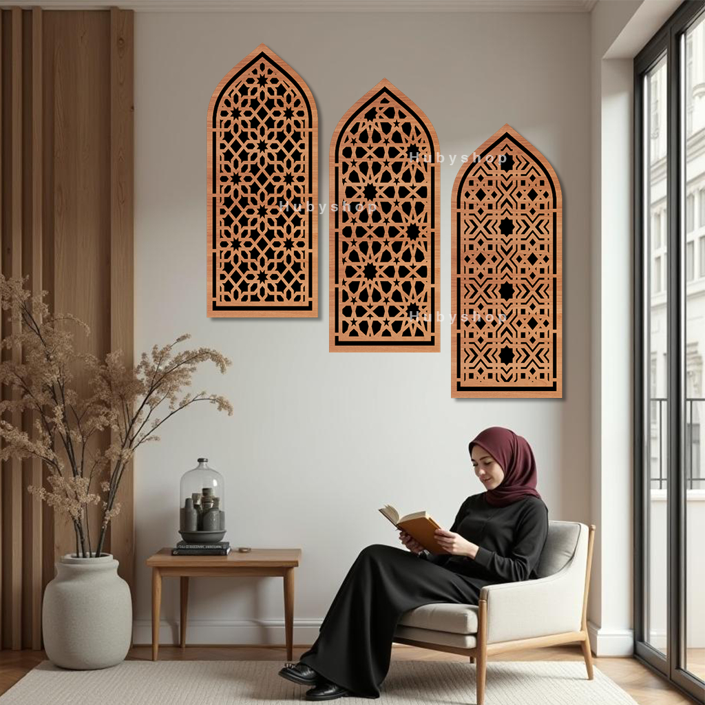 KAYU Home prayer room mihrab wooden walldecor - prayer room mihrab ...
