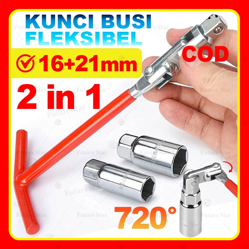 MATA 16mm and 21mm Flexible Spark Plug Wrench / 2 Flexible Eyes Sock ...