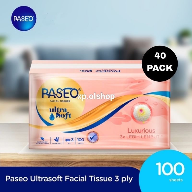 | Package 1 DUS = 40PACK | Paseo ULTRASOFT FACIAL SOFT PACK 100S 3PLY ...