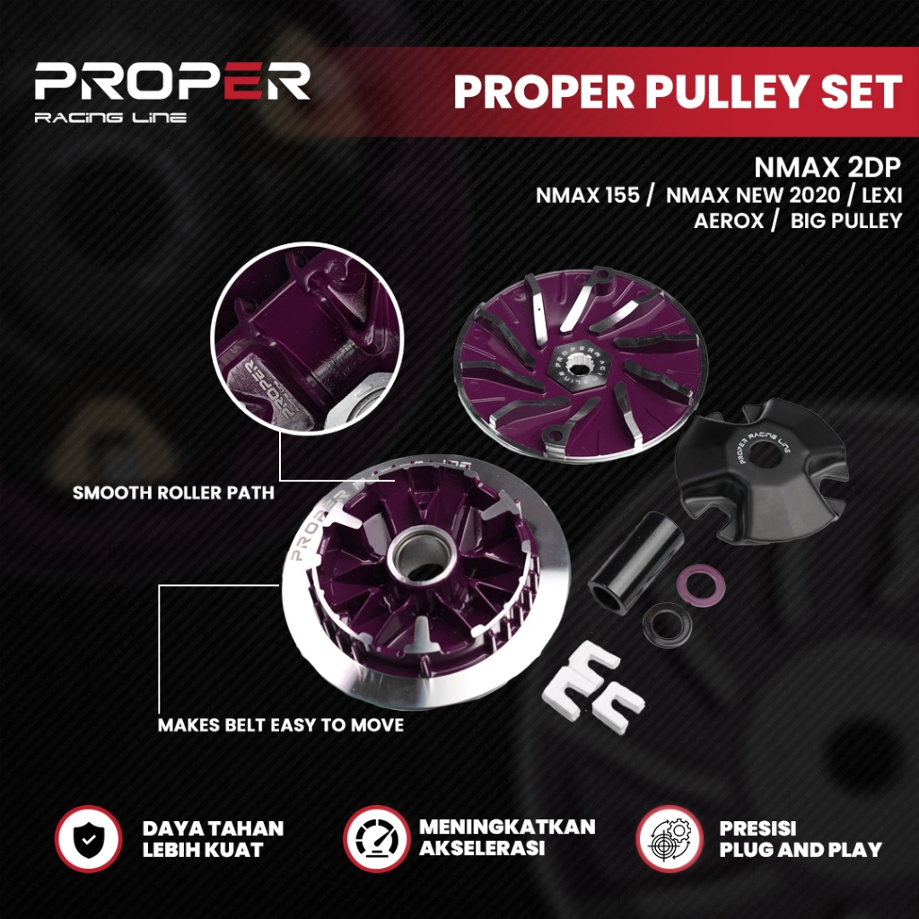 Proper RACING LINE PULLEY SET NMAX OLD 155 BIG PULLEY AEROX LEXI NEW ...
