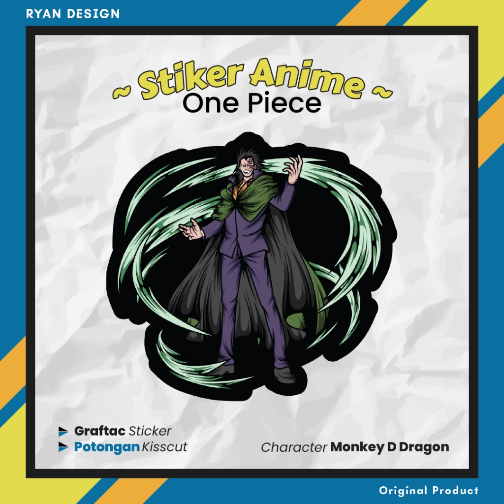 Ryan Design One Piece Dragon Anime Sticker - Graftac Kisscut Cut ...
