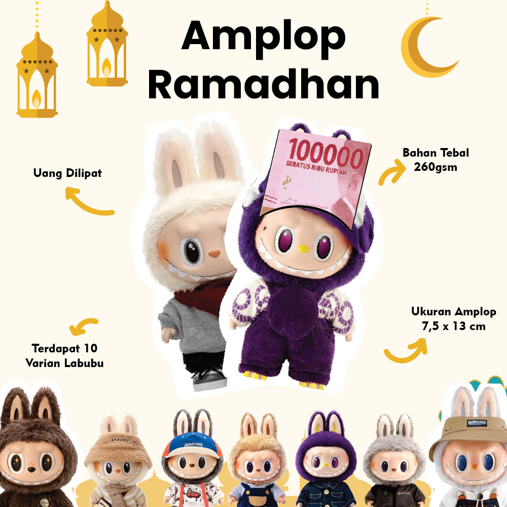 Easyprint92 Labubu 3D Eid Envelope 2025 Angpau Labubu Thick and ...