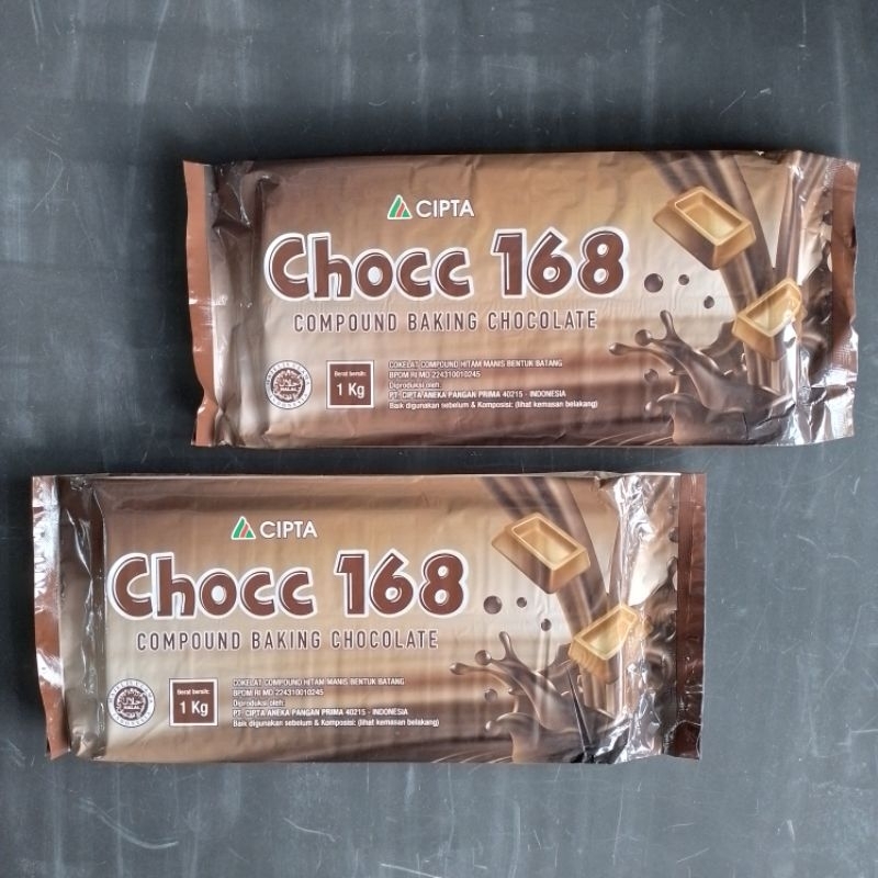 Chocc 168 Dark Compound Chocolate Bar 1kg (Pack) [Original] | Shopee ...