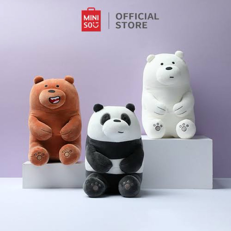 Miniso Wbb We bare bears Sitting plush toy 30cm / Children's doll toy ...