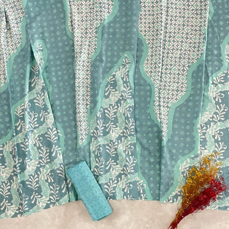 Printed batik fabric with island motif, puloan material, dobby doby ...