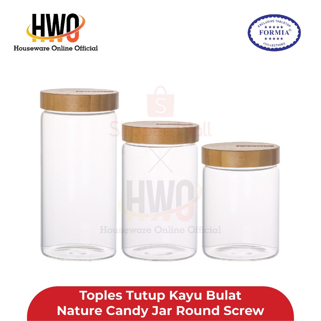 KAYU Formia Nature Candy Round Screw Wooden Tutuo Jar / pc | Shopee ...