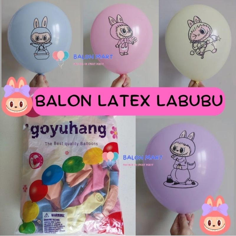 12 inch Latex Balloon LABUBU theme (unit) | Shopee Malaysia