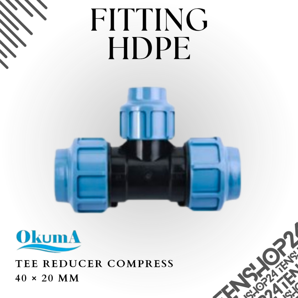 Hdpe Tee Reducer compress Fittings / Tee Construction - 40mm x 20mm x ...