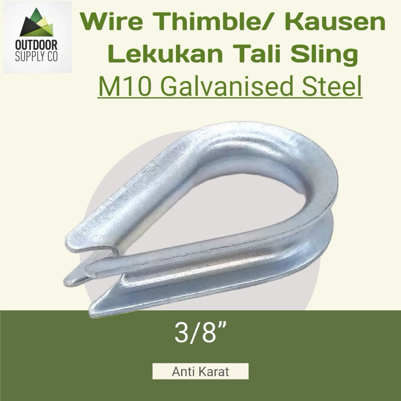 M10 Thimble Wire Rope Rigging Kausen Sling 3/8" Galvanized Steel Anti ...