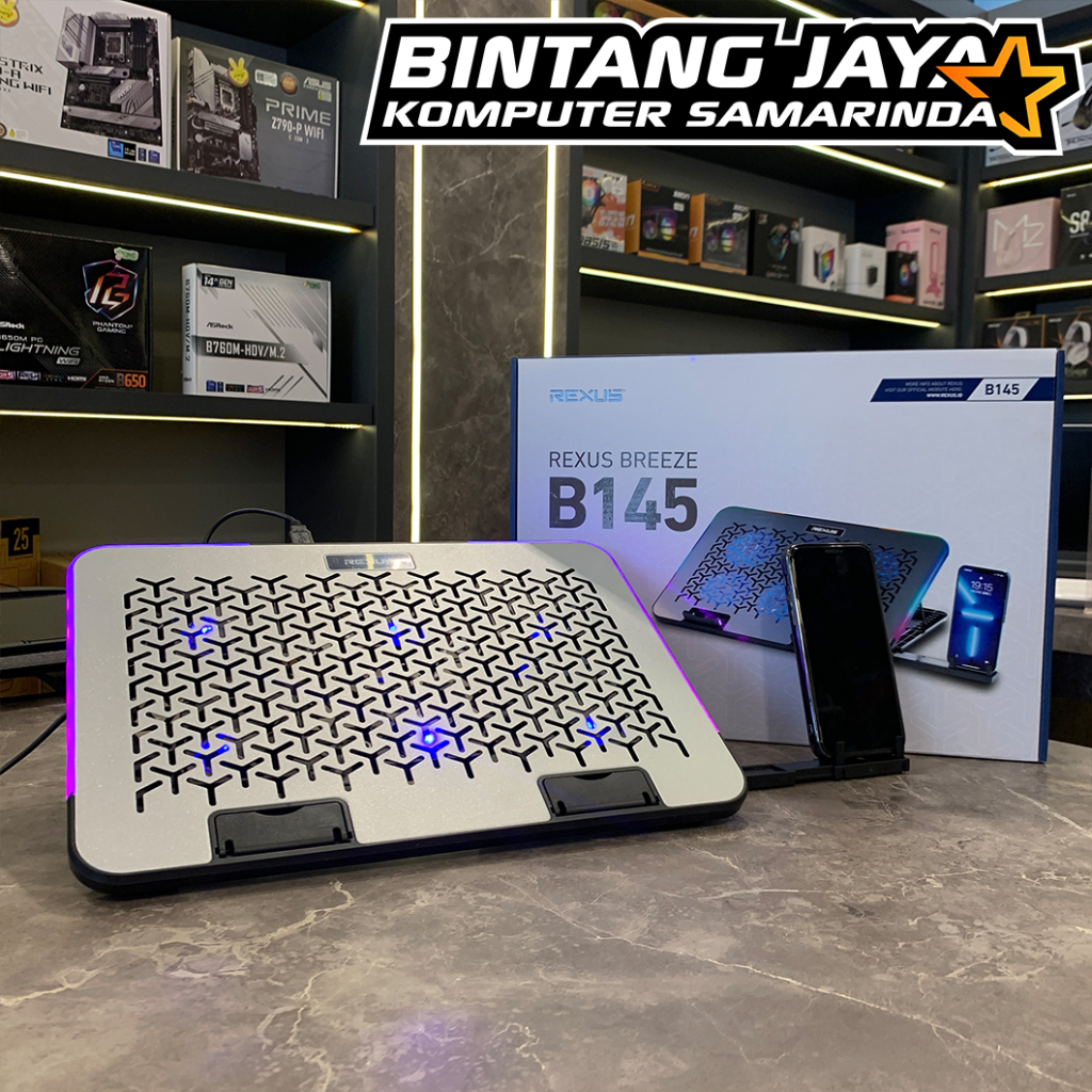 Rexus B145 Cooling Pad Breeze RGB Multifunctional Laptop | Shopee Malaysia