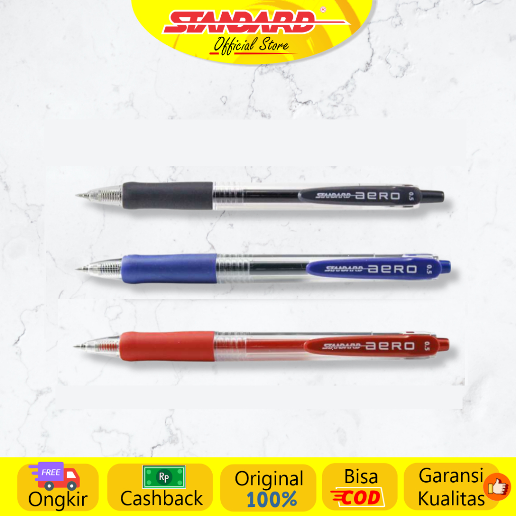 Standard - Aero Pen 0.5 Gel / Unit (Pen, Pen, Ballpoint) | Shopee Malaysia