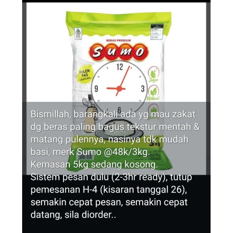 Sumo Rice 3kg Good for Pulen for Zakat Fitrah Parcel Special Eid Gift ...