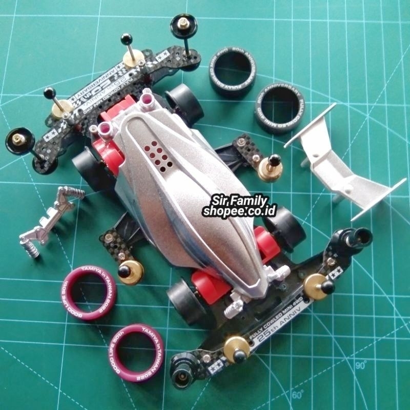Original Tamiya Mini 4WD _ Tamiya Super 2 Carbon Chassis / Tamiya S2 ...