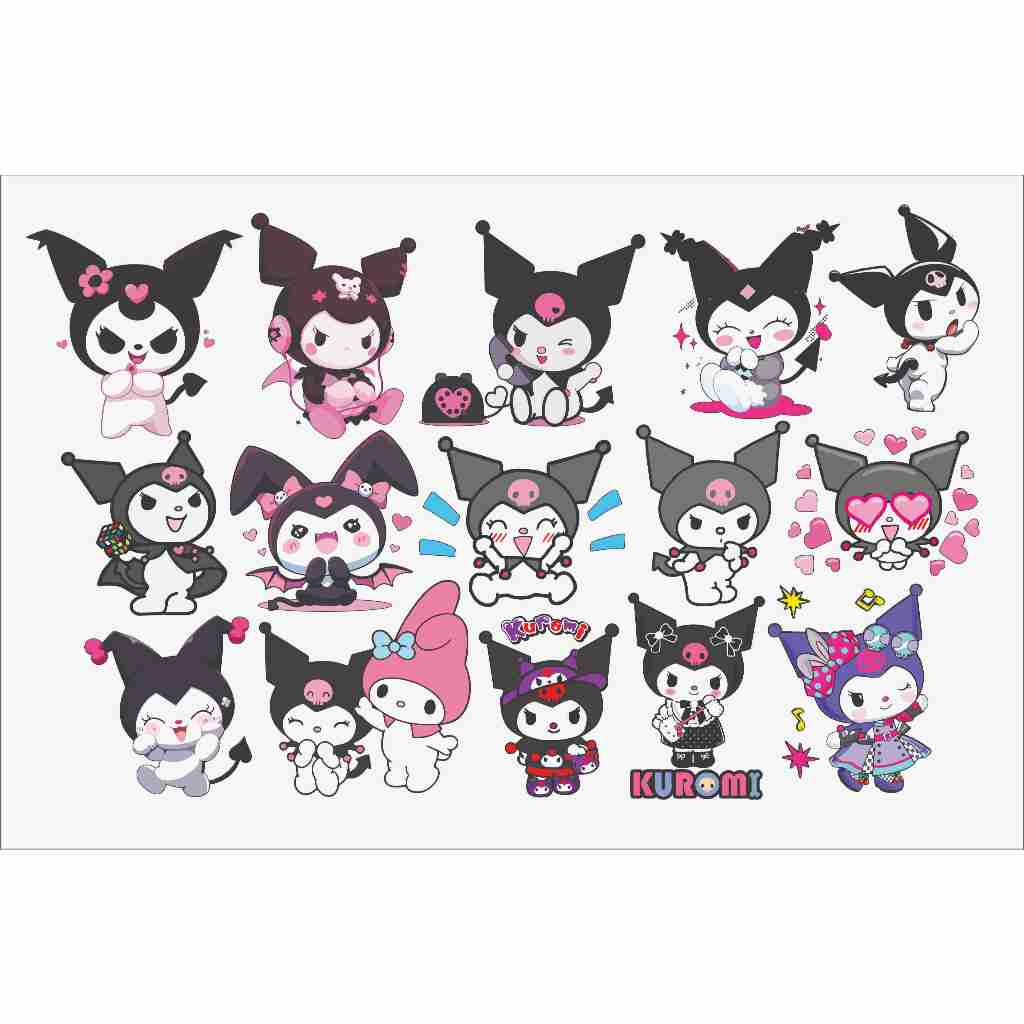 KUROMI Wall Sticker 8 cm vinyl white waterproof Graftac | Shopee Malaysia