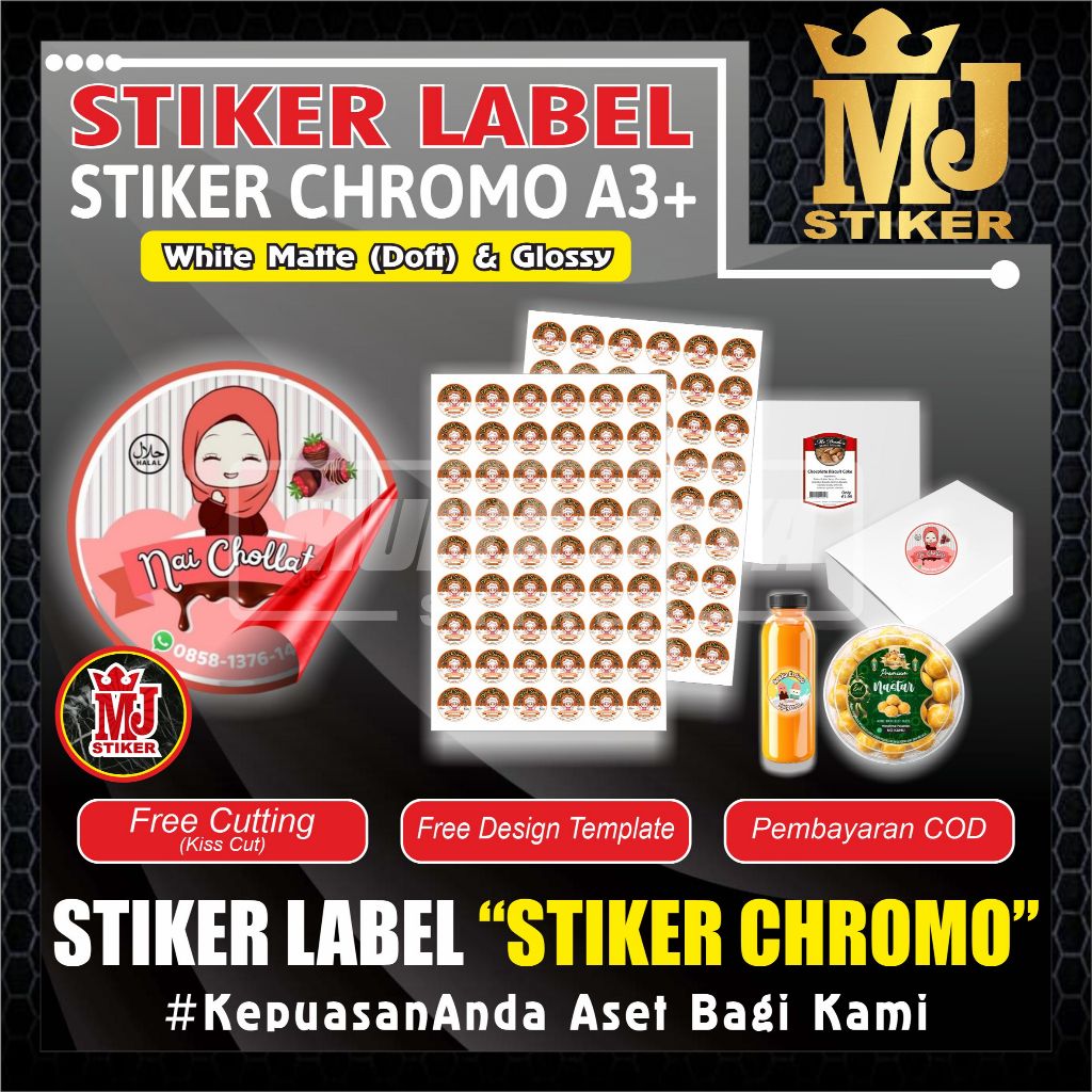 Mulya JAYA Print Label Stickers Chromo A3+ Stickers for Custom Food and ...