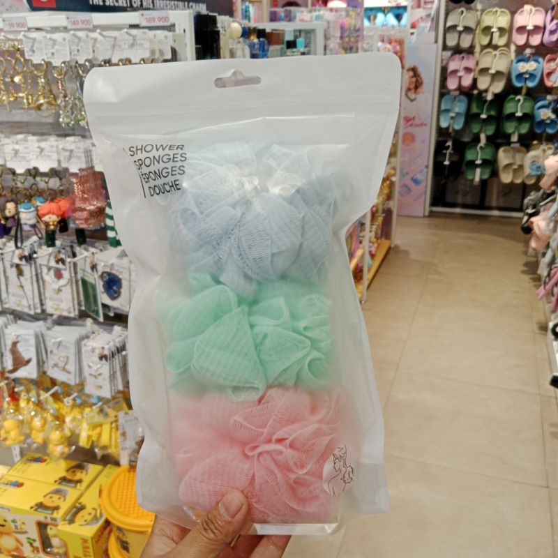 MINISO Bathroom Bath Sponge Set (3 packs) | Shopee Malaysia