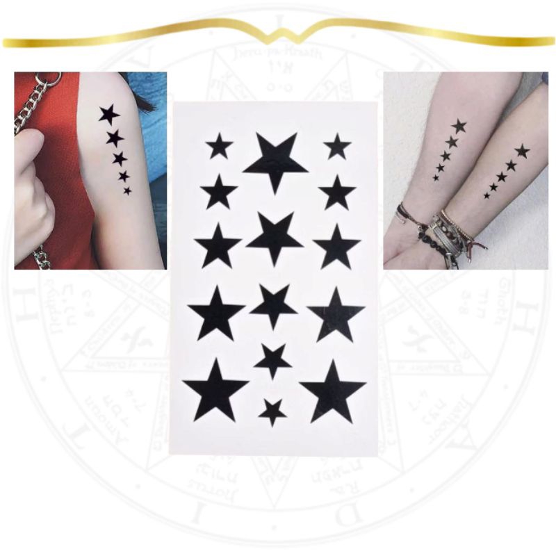 Temporary star tattoo sticker temporary tattoo star image size 6x10cm ...