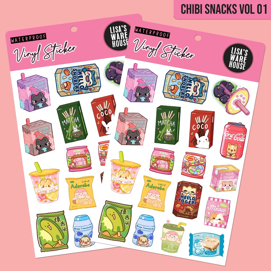 Chibi Snacks Vinyl Sticker Volume 01 | Shopee Malaysia