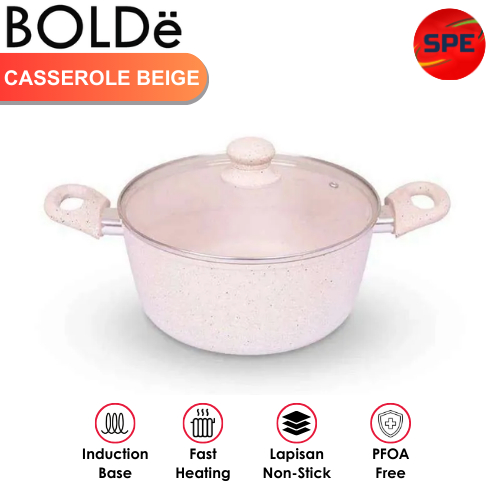 Bolde SUPER PAN CASSEROLE 24 CM GRANITE BEIGE SERIES OFFICIAL GUARANTEE ...