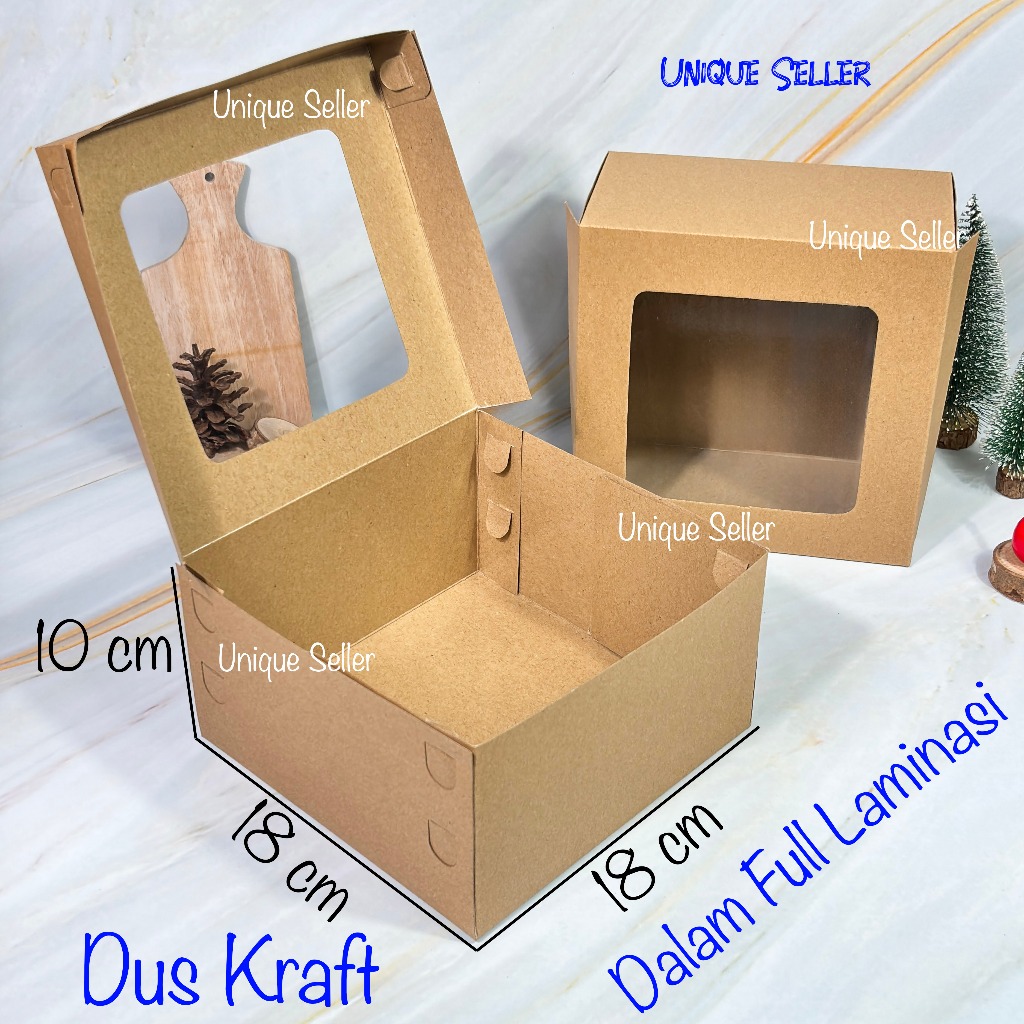 Dus Hampers 18x18x10 KRAFT FULL Laminated WINDOW 300 Gsm Dus Box Tart ...
