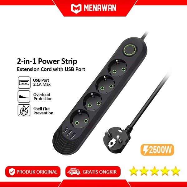 4 Hole Multipurpose Socket + USB – EU Plug 10A, Suitable for All ...