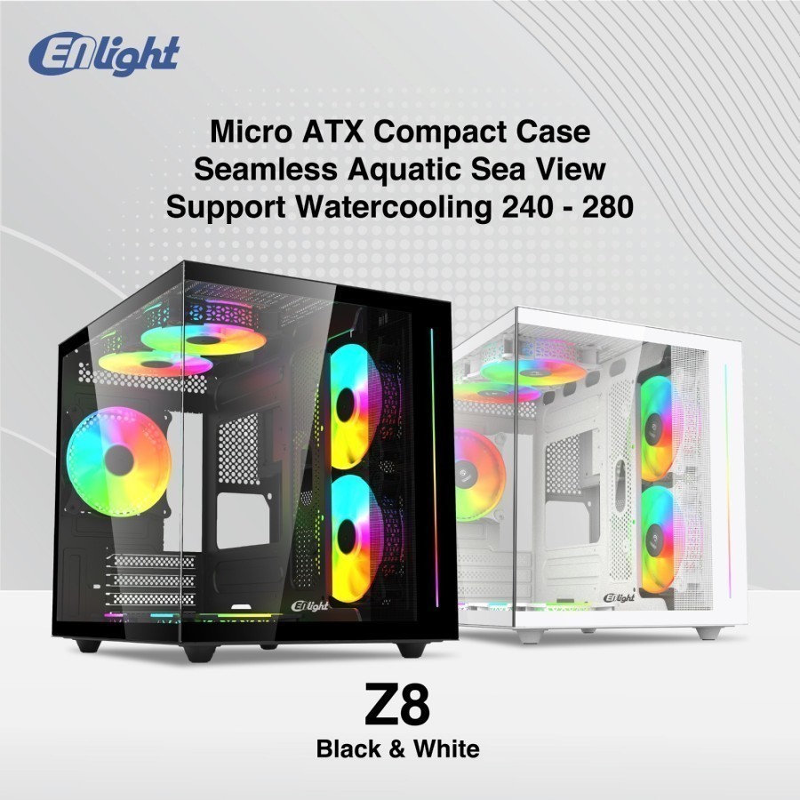 Enlight CASING Z8 MICRO ATX RGB INCLUDE 3 FAN | Shopee Malaysia