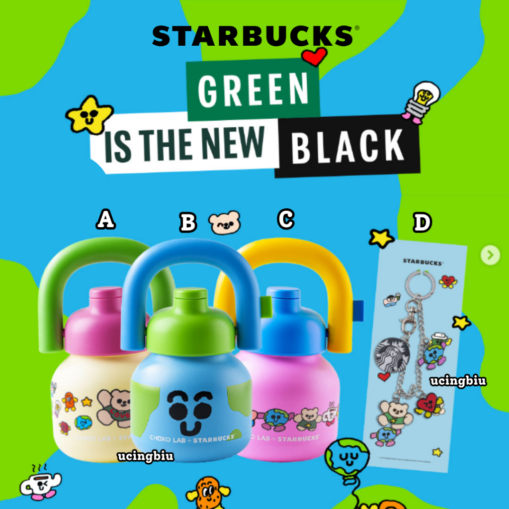 STARBUCKS + Chako Lab 2025 Earth Month Green Is The New Black Tumbler ...