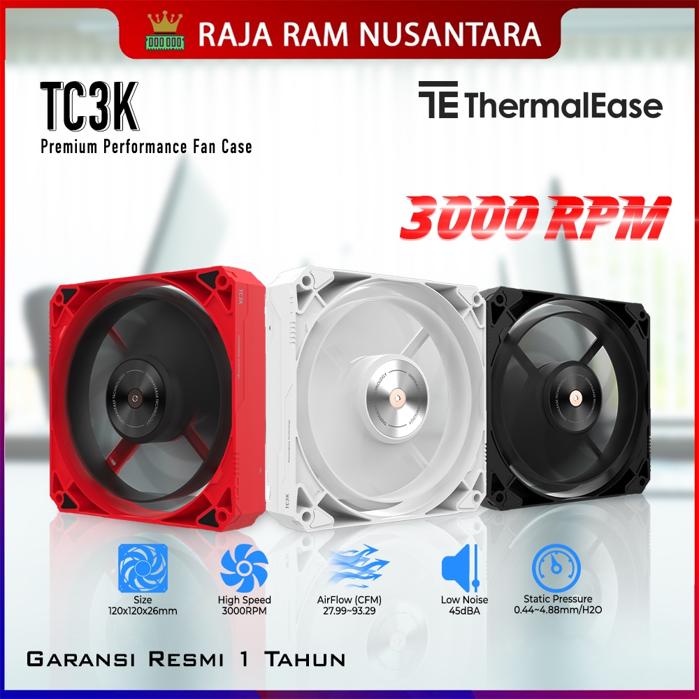 Thermalease TC3K 3000 RPM Fan 120mm 4 Pin PWM Premium Performance Fan ...