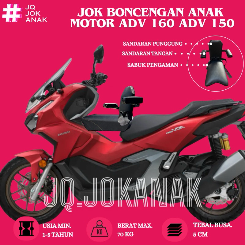 Child Seat with Backrest for ADV 160 ADV 150 Premium Motorcycle ...
