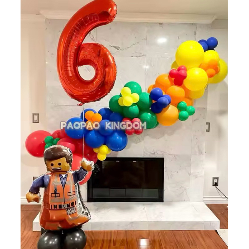 MERAH LEGO NUMBER RED GARLAND BALLOON PACKAGE 80cm | Shopee Malaysia