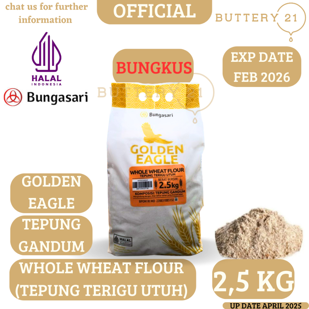 GOLDEN EAGLE WHOLE FLOUR 2,5 KG/BUNGASARI WHOLE EGGPLANT FLOUR/GANDUM ...
