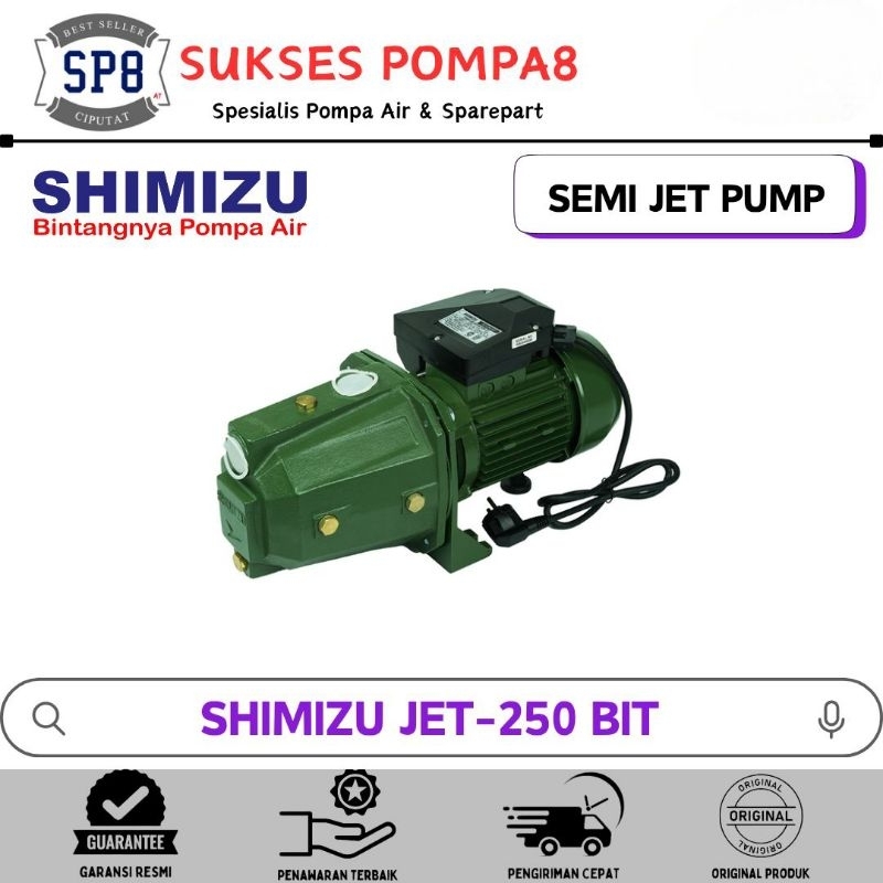 Shimizu JET-250 BIT Non-Automatic Water Pump / Semi Jet Water Pump ...