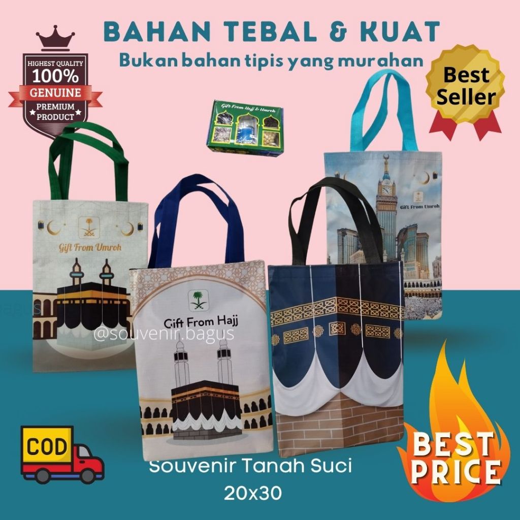 Souvenir Bag Hajj Umrah Mecca Kaaba Masjidil Haram Light Blue Gift Hajj ...
