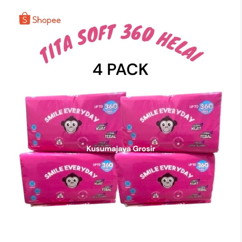Tita soft tissue package 4 packs (contains 4x360 sheets) | Shopee Malaysia