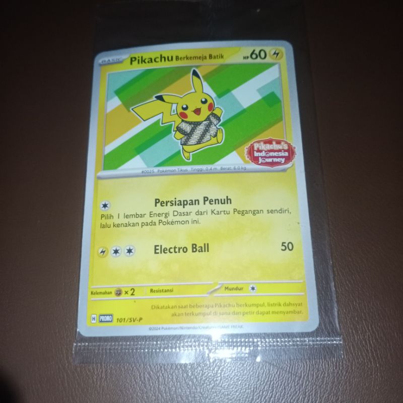 Pokemon Indonesia Journey Pikachu card batik card 1bh | Shopee Malaysia