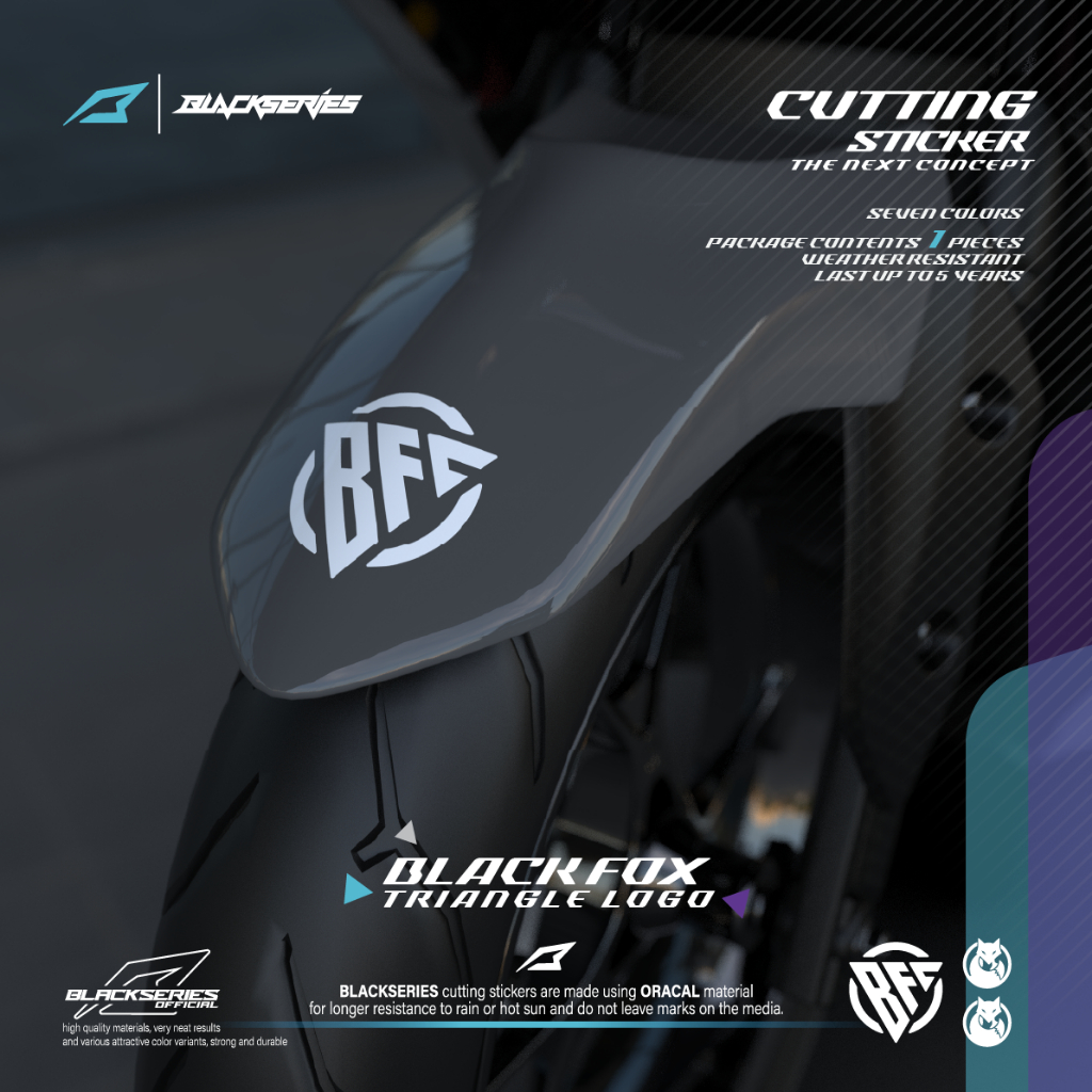 Cutting Sticker Blackfox Concept BFC Triangle | BFC sticker | Shopee ...