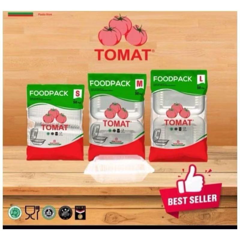 [ 50 pcs] LARGE TOMATO FOODPACK / LARGE FOODPACK / THICK FOOD MIKA ...