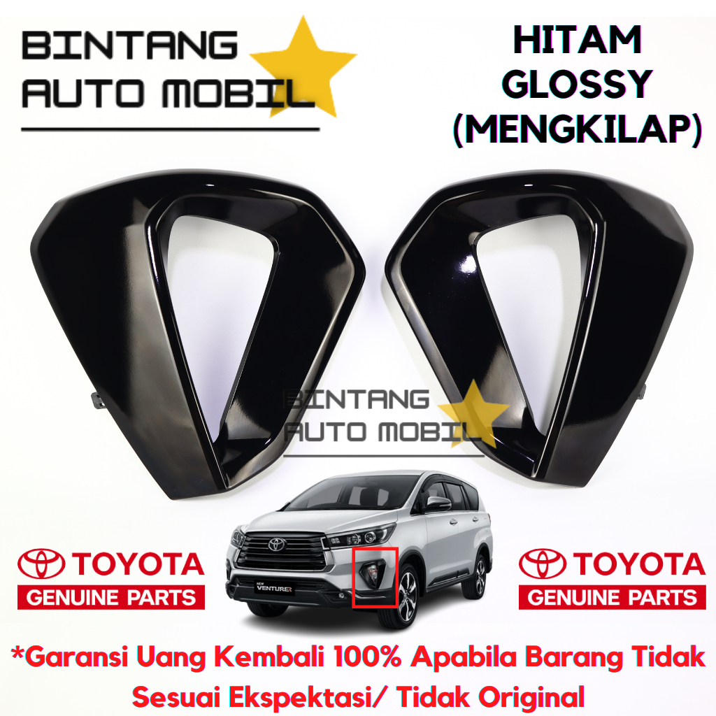 INNOVA REBORN FACELIFT BLACK GLOSSY FRONT BUMPER SEN COVER 2021 UP ...