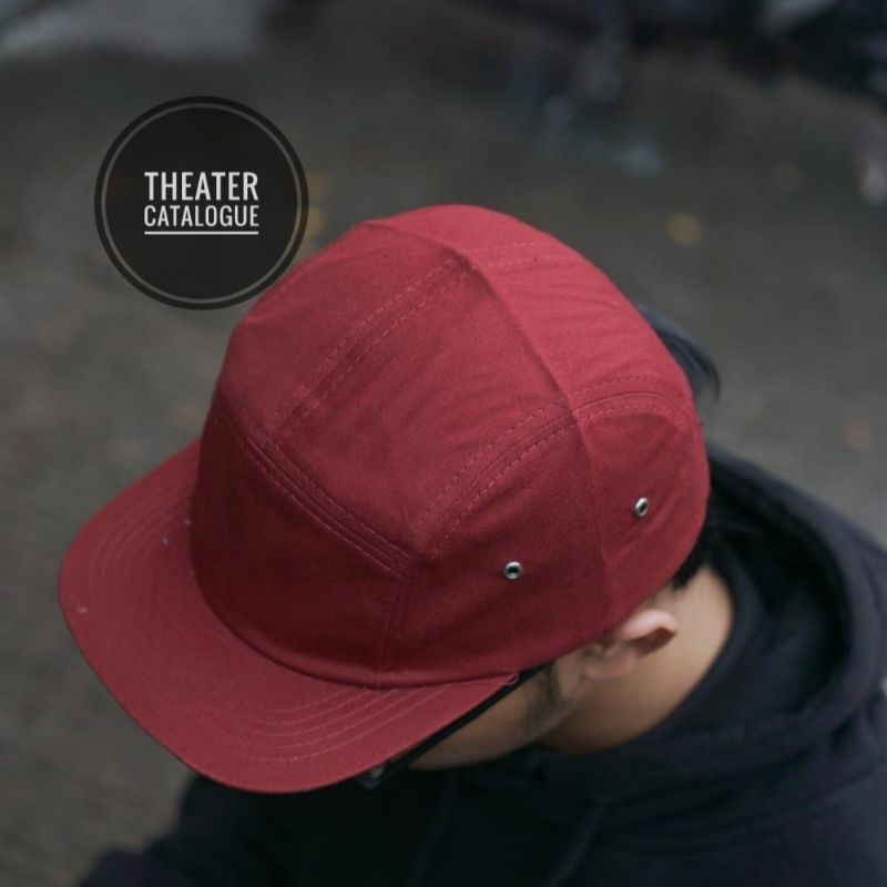 PREMIUM COTTON TWILL 5 PAN CAP HAT | SNAPBACK 5 PANEL CAPS (MAROON ...