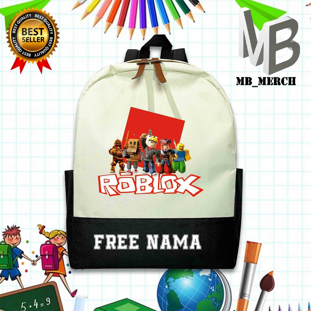 UNISEX ROBLOX SCHOOL CHILDREN'S BACKPACK BACKPACK (FREE NAME) | Shopee ...